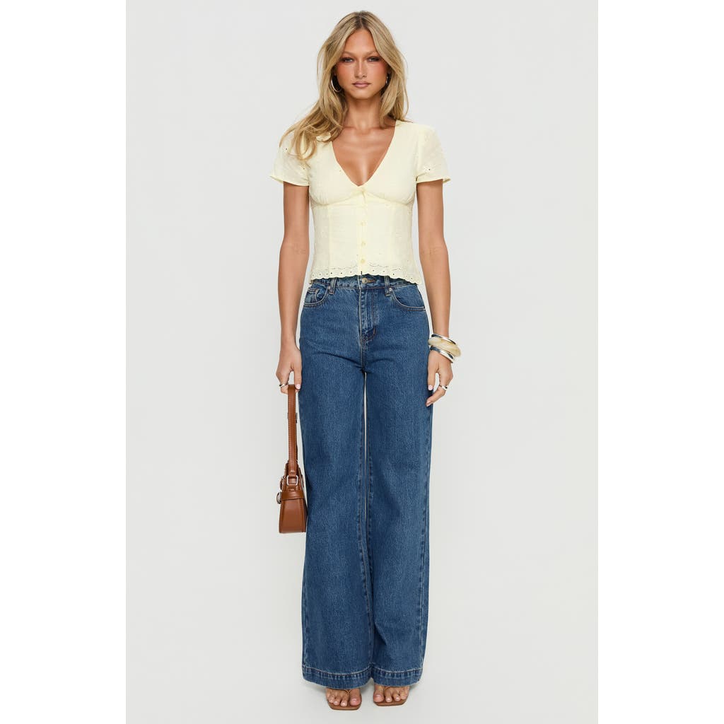 PRINCESS POLLY Princess Polly Goldie High Waist Wide Leg Jeans